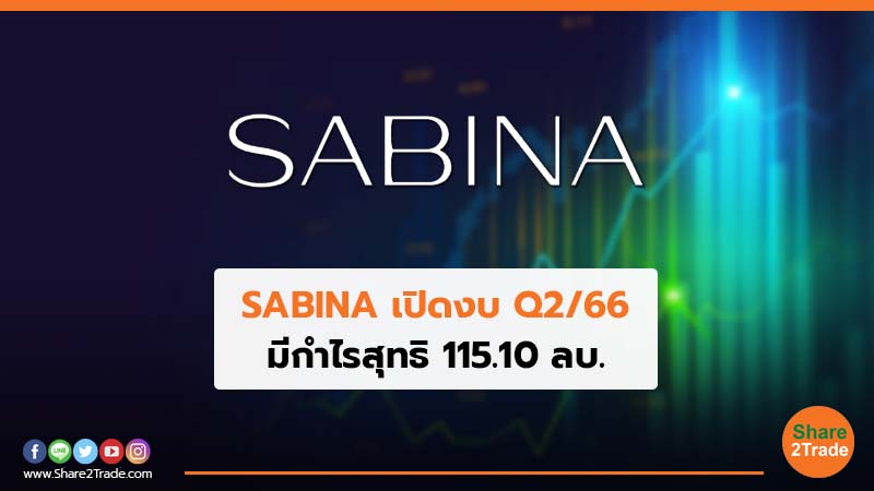 SABINA เปิดงบ Q2/66 มีกำไรสุทธิ 115.10 ลบ. | Share2Trade